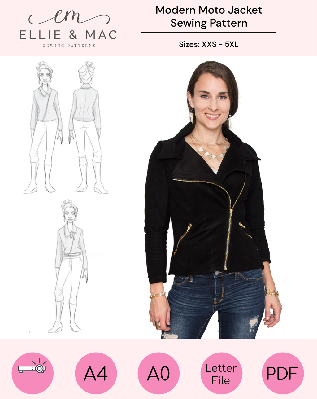 Modern Moto Jacket Sewing Pattern