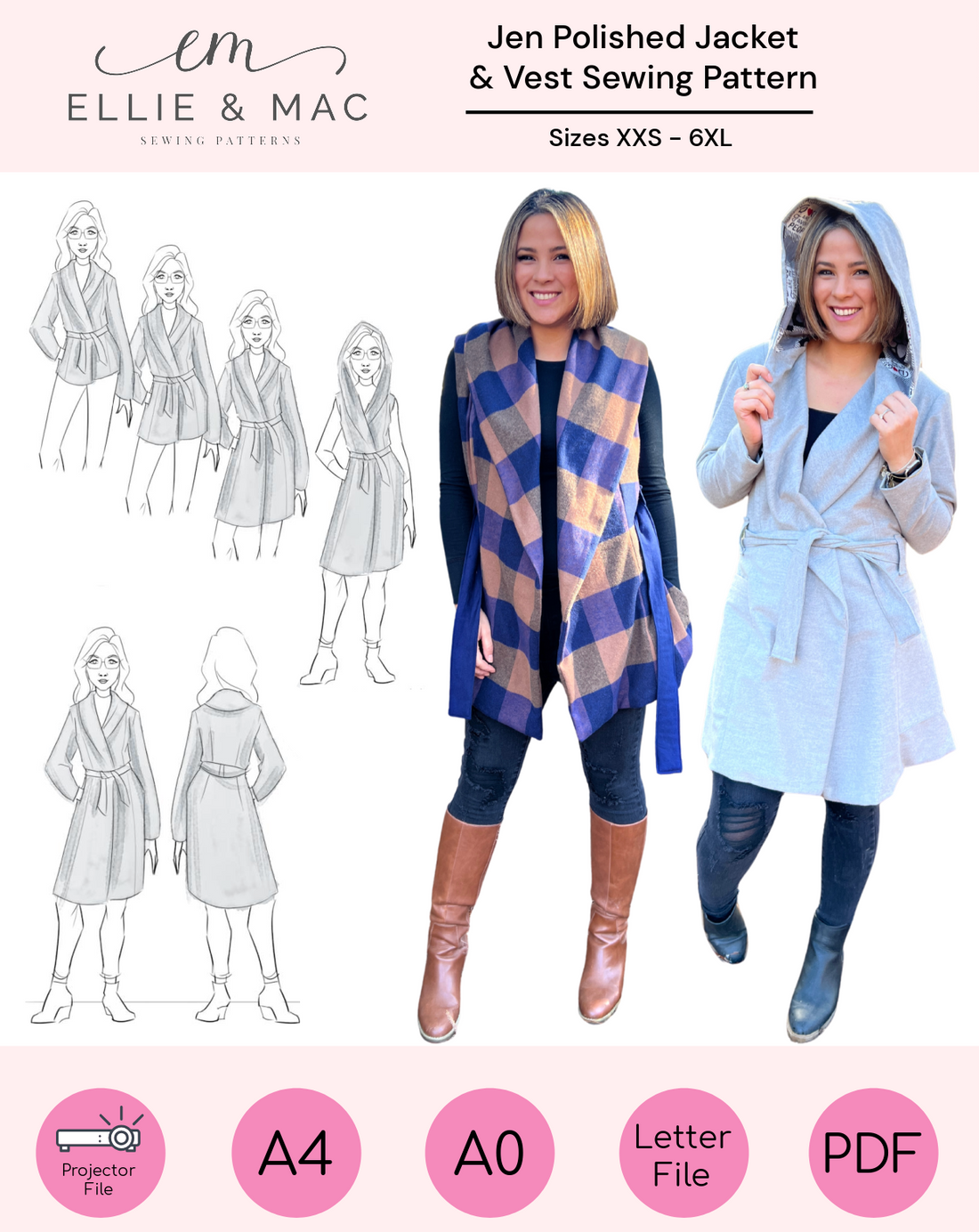 Jen Polished Vest & Jacket Sewing Pattern