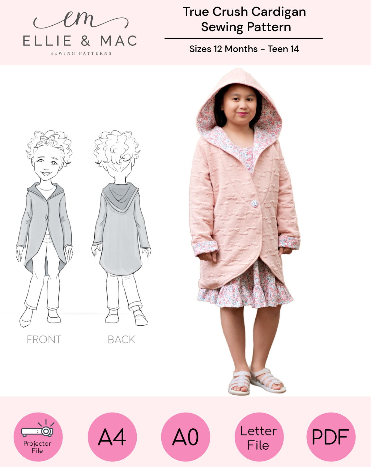 Kids True Crush Cardigan Sewing Pattern