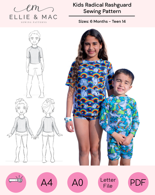 Kids Radical Rashguard Sewing Pattern