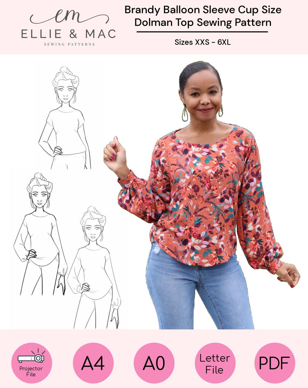 Brandy Balloon Sleeve PDF Sewing Pattern | Beginner-Friendly Woven Dol