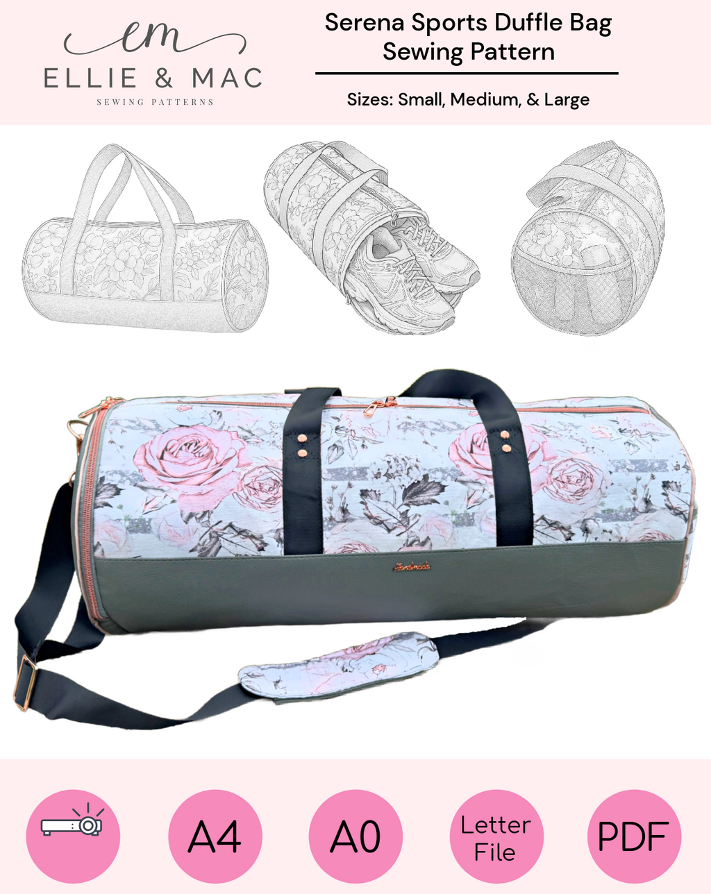 Serena Sports Duffle Bag Sewing Pattern