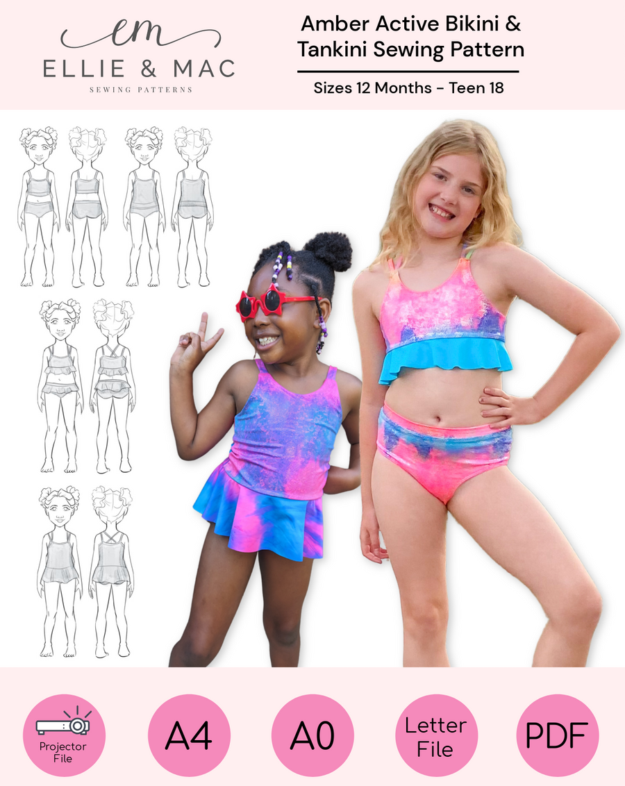 Amber Active Bikini & Tankini PDF Sewing Pattern