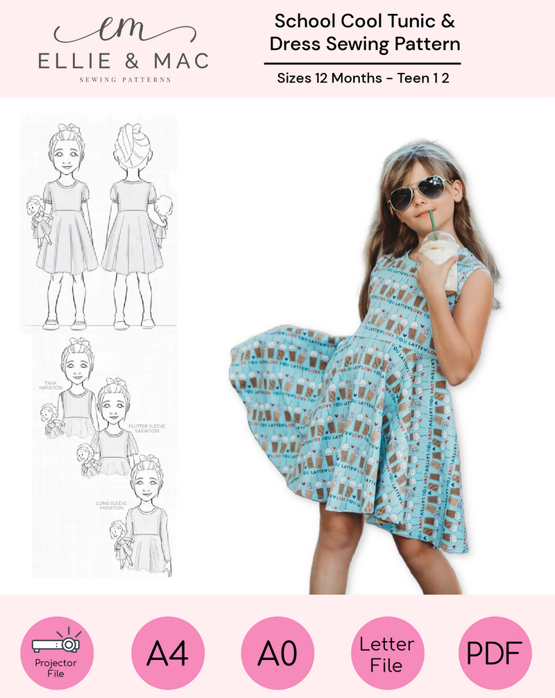 School Cool Tunic & Dress Sewing Pattern