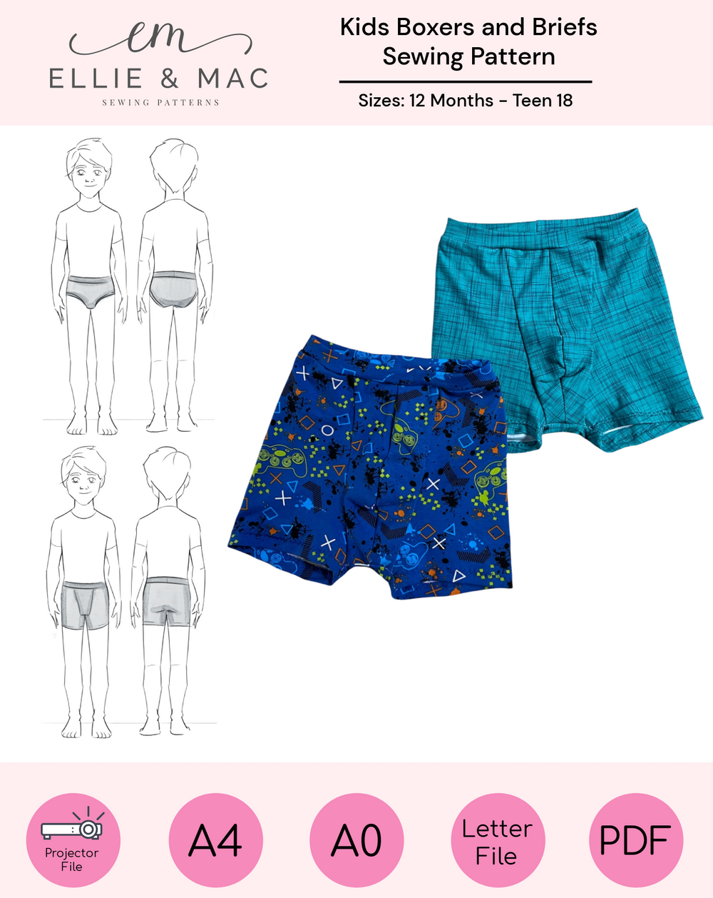 Kid's Boxer & Briefs Sewing Pattern