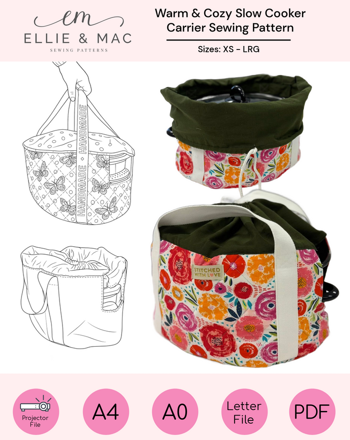 Warm and Cozy Slow Cooker Carrier Sewing Pattern