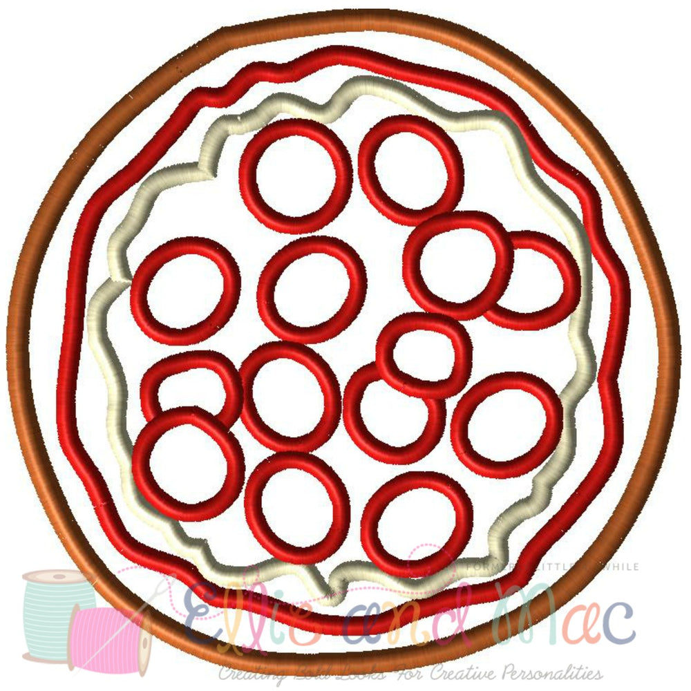 Pepperoni Pizza Applique Design