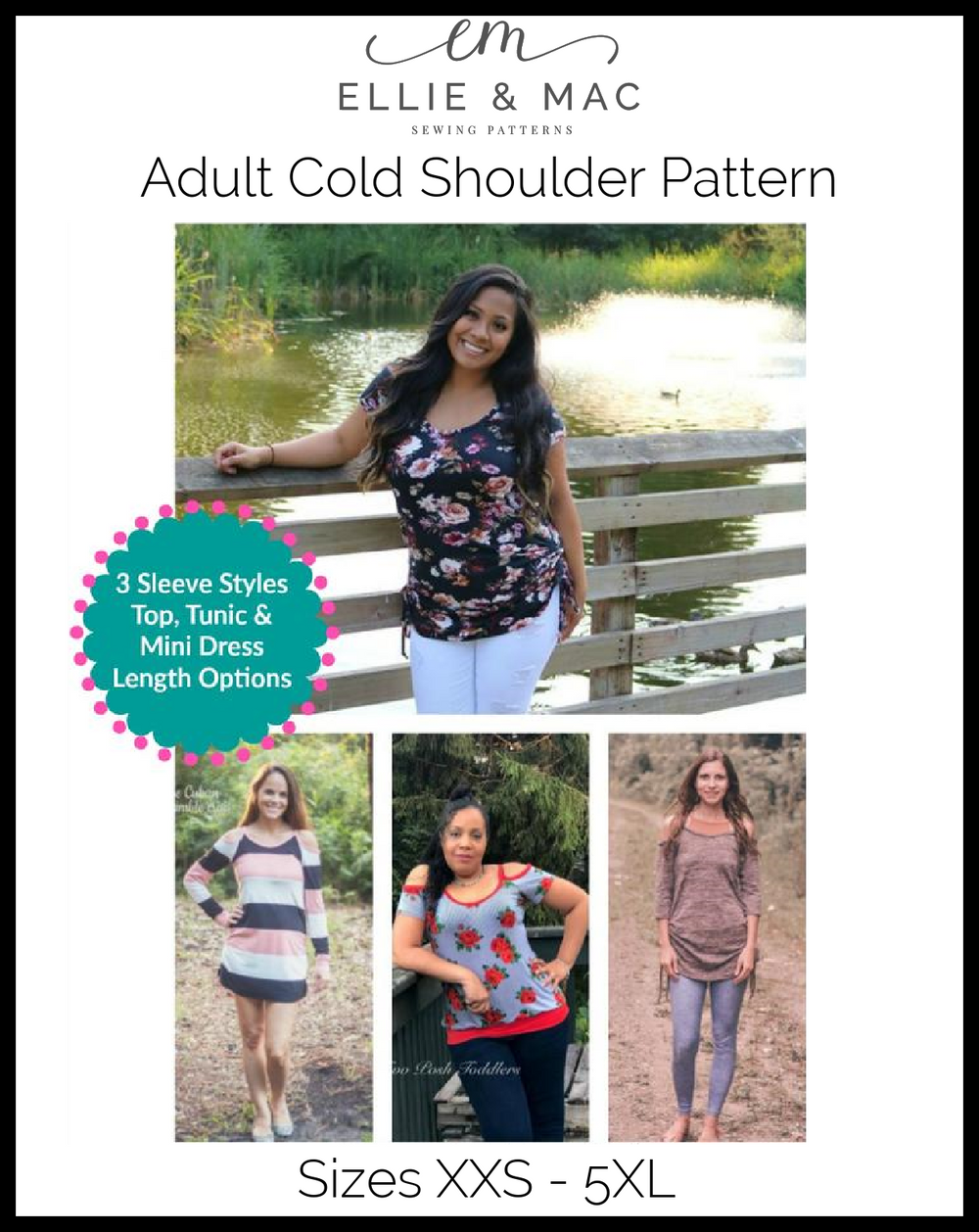 Cold Shoulder Sewing Pattern (adult)