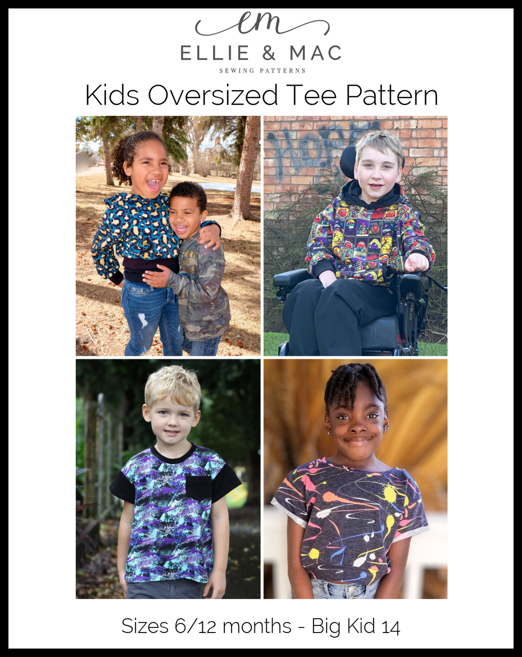 Kids Oversized Tee PDF Sewing Pattern