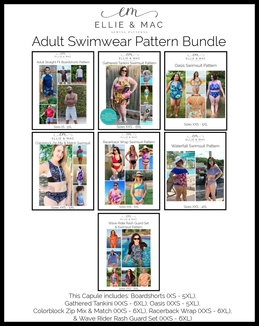 Adult Swimwear Ultimate Sewing Pattern Bundle